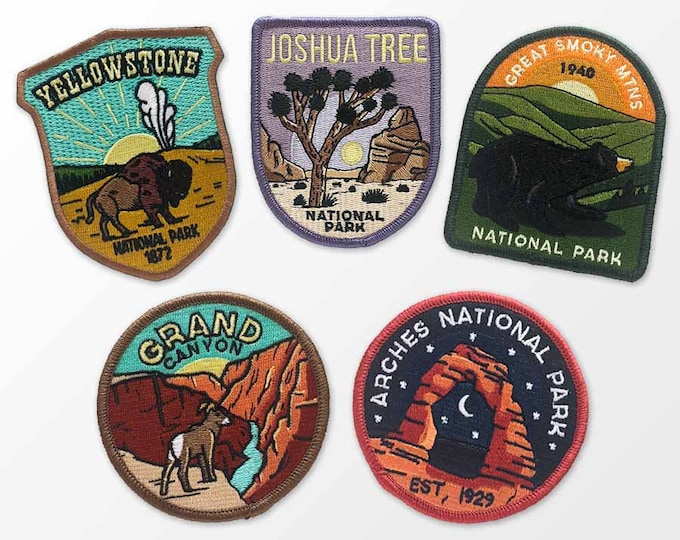 Embroidered Iron-on National Park Patches, GET 5, 10, 20, 30, 50 ...