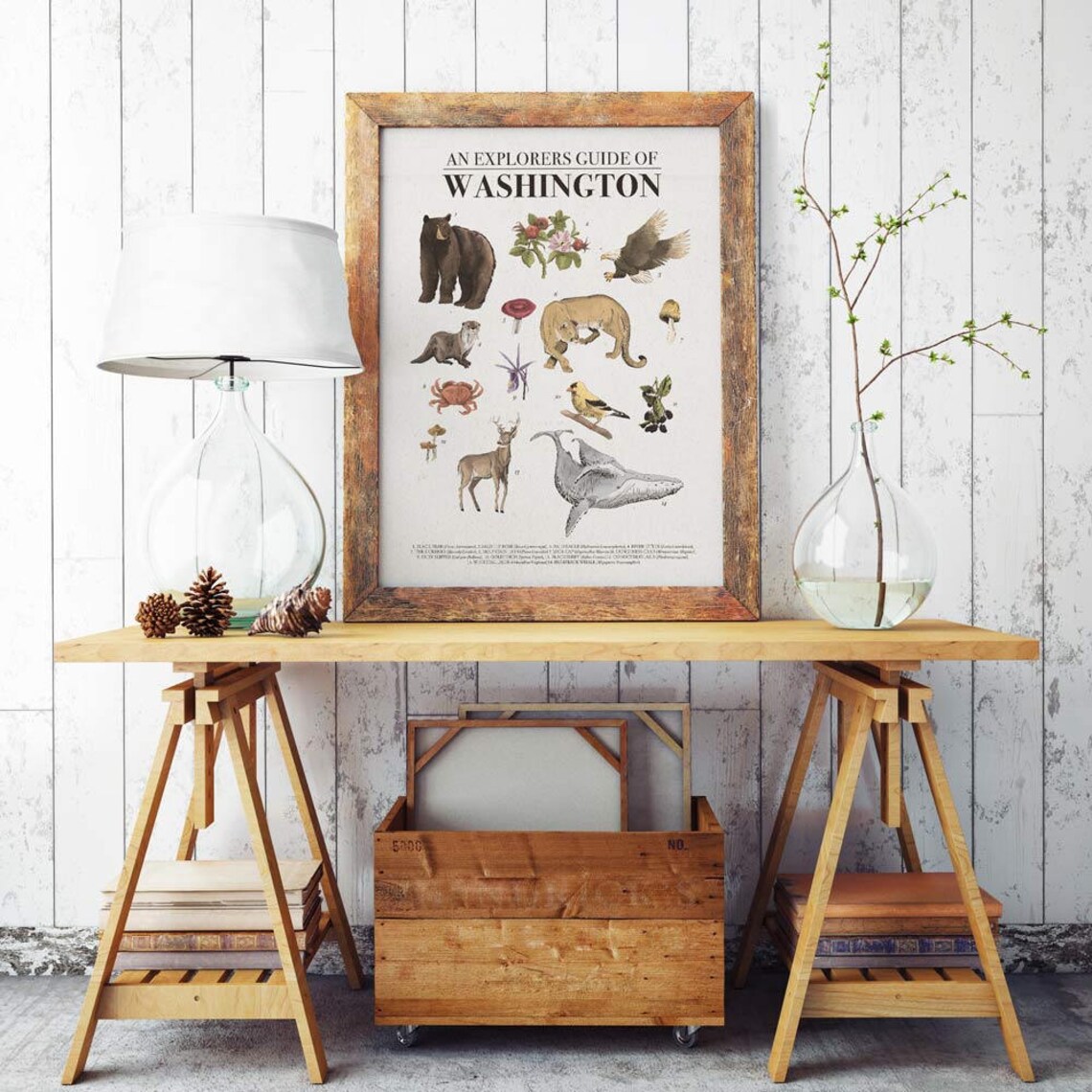 Washington State Poster | Pacific Northwest Hiking Wall Art ...