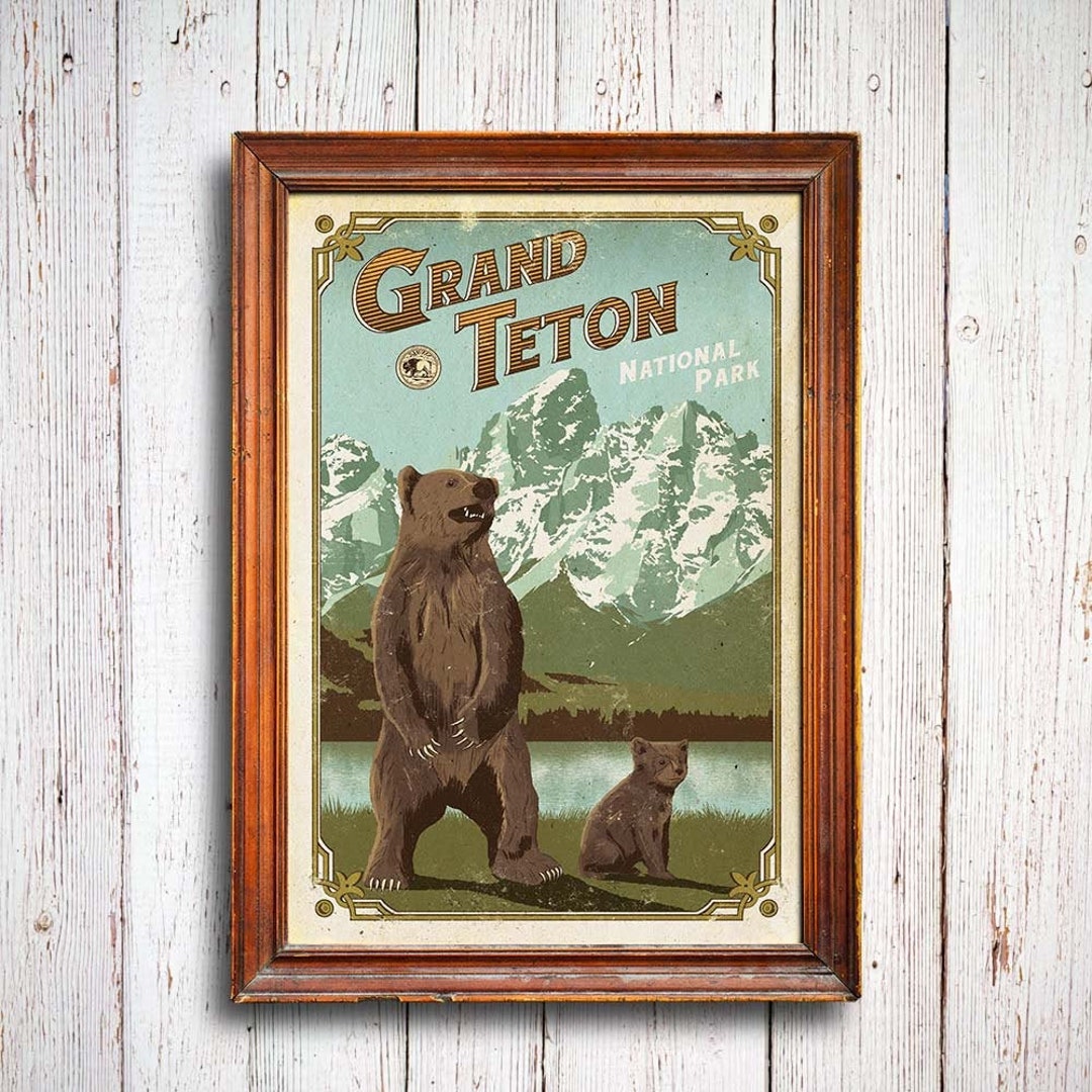 Grand Teton Poster, Grand Teton National Park Print, Wyoming Poster ...