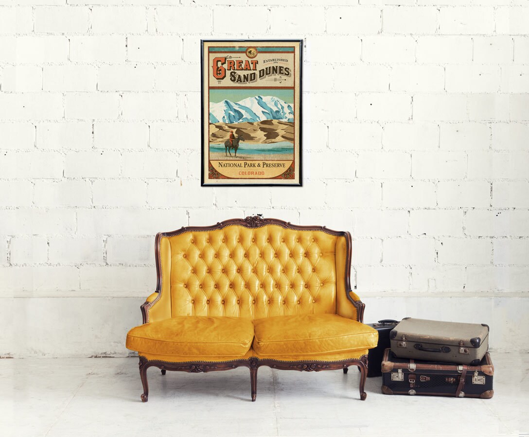 Great Sand Dunes Poster, Great Sand Dunes National Park Print, Colorado ...