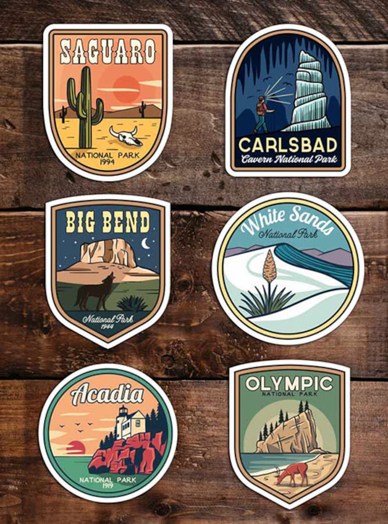 National Park Stickers GET 3 6 10 20 30 or 63 Vinyls | Etsy