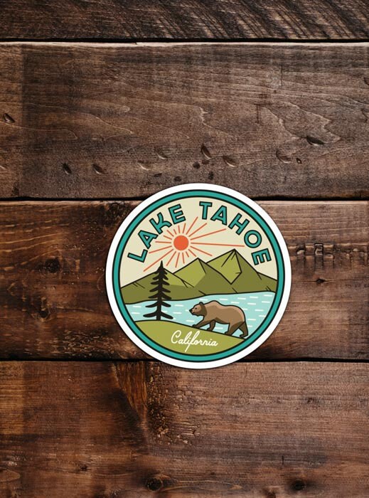 Lake Tahoe - Waterproof Vinyl Sticker, UV Resistant Decal. Waterbottle ...