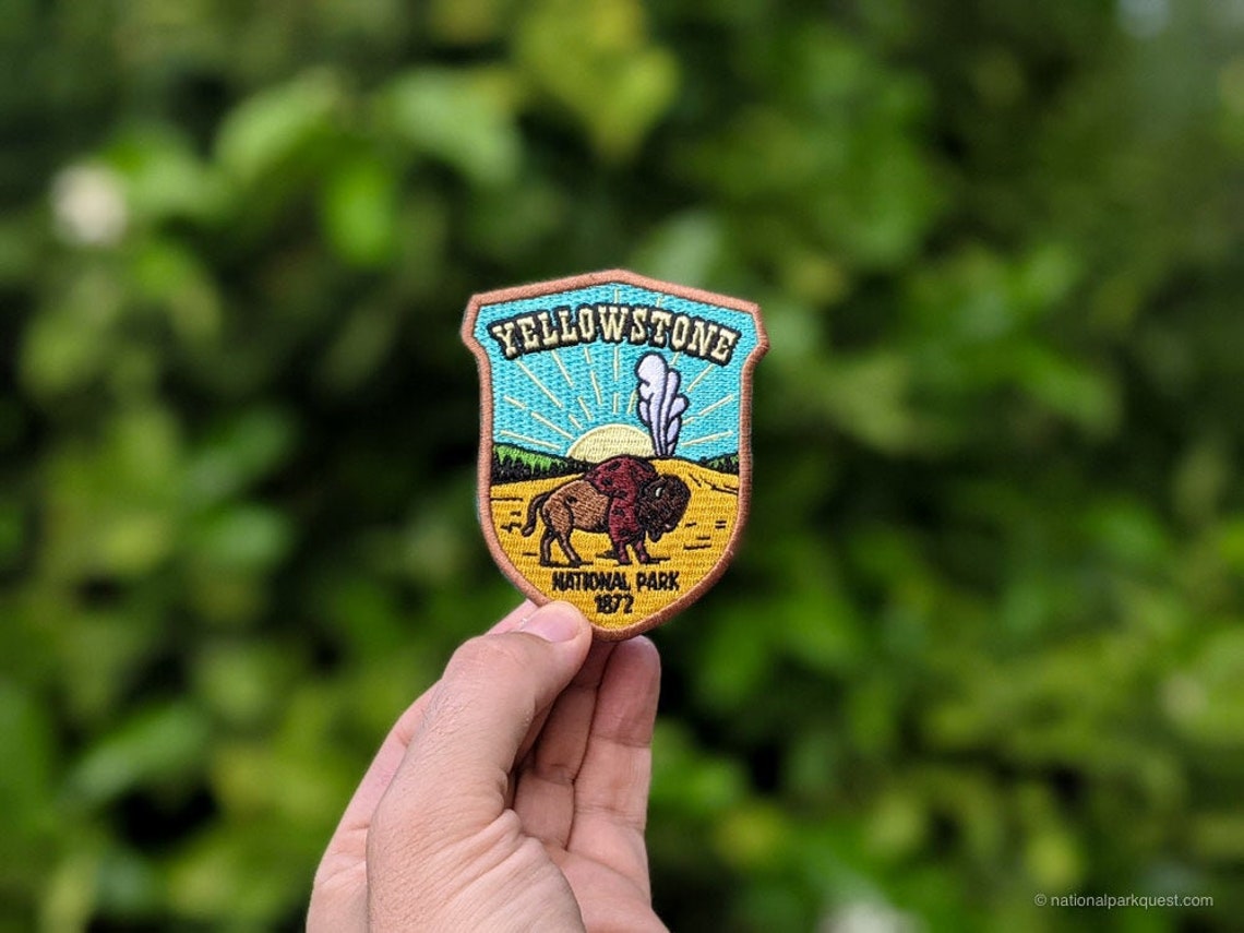Yellowstone National Park Full Embroidered Illustrated Iron-on Patch - Etsy
