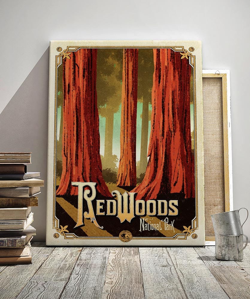 Redwoods Poster Redwoods National Park Redwoods California - Etsy
