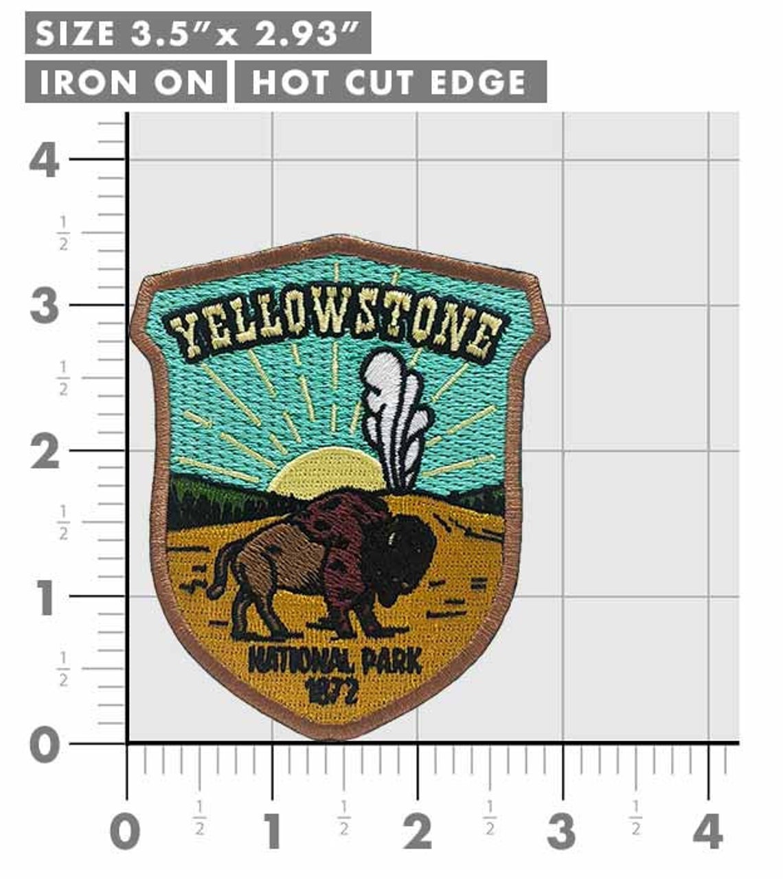 Yellowstone National Park Full Embroidered Illustrated Iron-on - Etsy