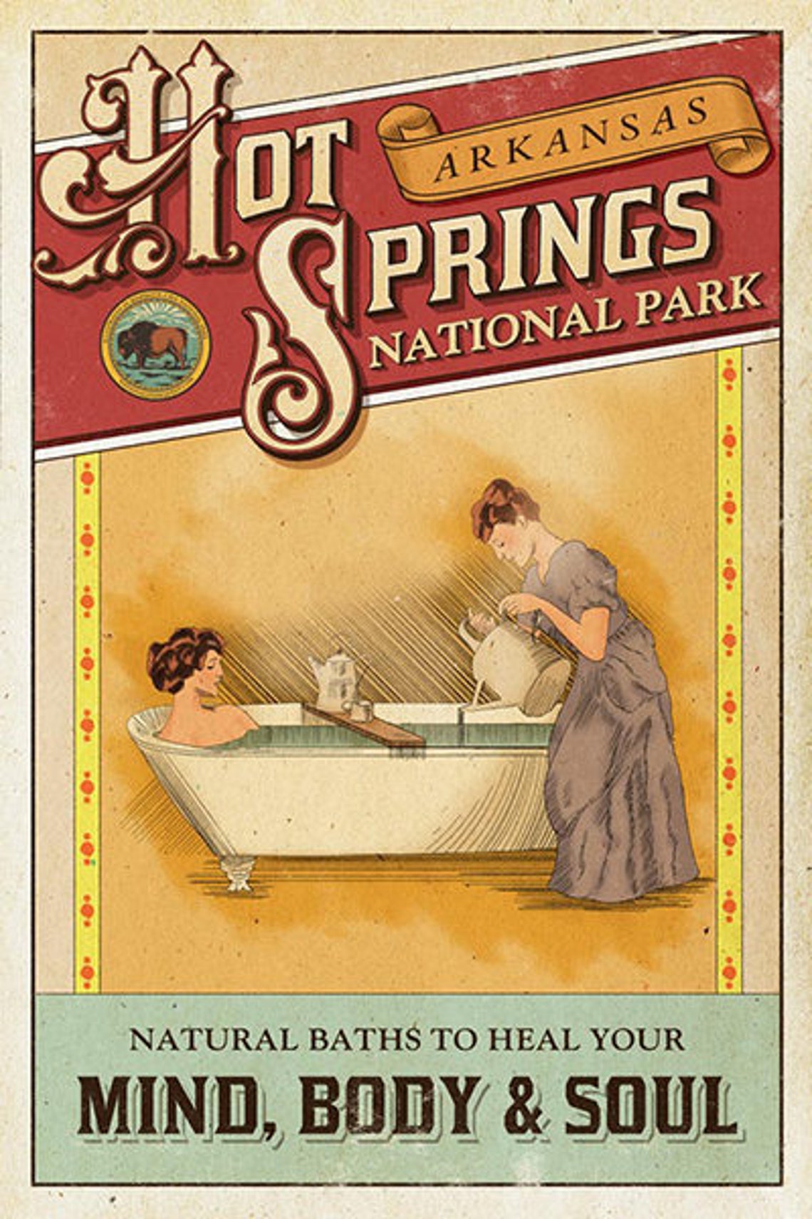 Hot Springs Poster Hot Springs National Park Print Springs - Etsy