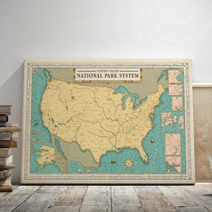National Park System Units Map Poster, National Park Service Map ...