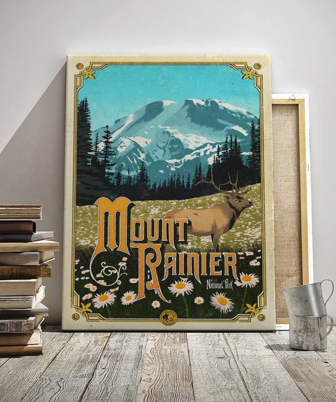 Mount Rainier Poster Mount Rainier National Park Mount - Etsy