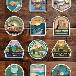 National Park Stickers, GET 3, 6, 10, 20, 30 or 63 Vinyls, Choose Your ...