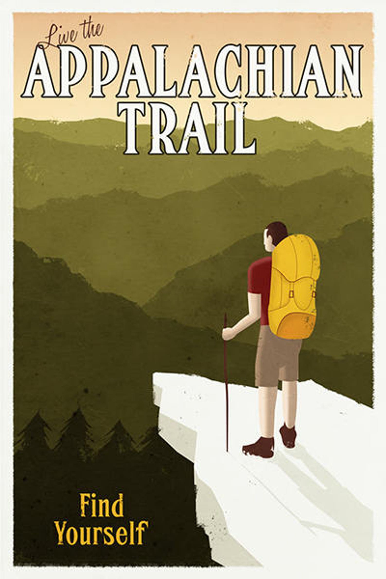Appalachian Trail Poster, Vintage Style Hiker Poster - Etsy