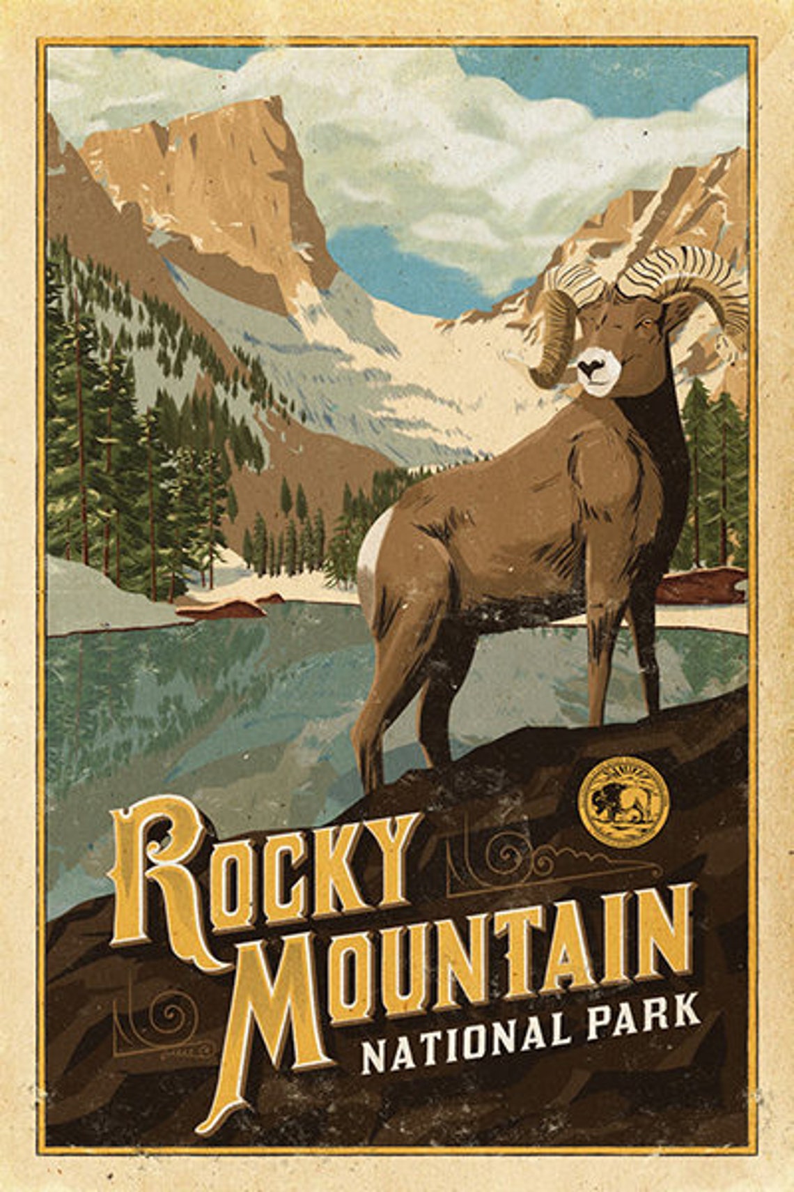 Rocky Mountain Poster Rocky Mountain National Park Print Ski - Etsy