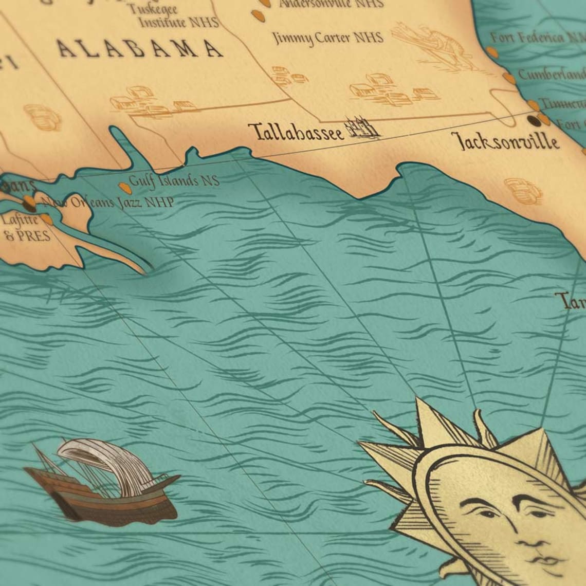 National Park System Units Map Poster, National Park Service Map ...