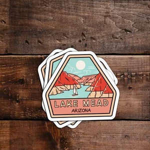 Lake Mead - Waterproof Vinyl Sticker, UV Resistant Decal. Waterbottle ...