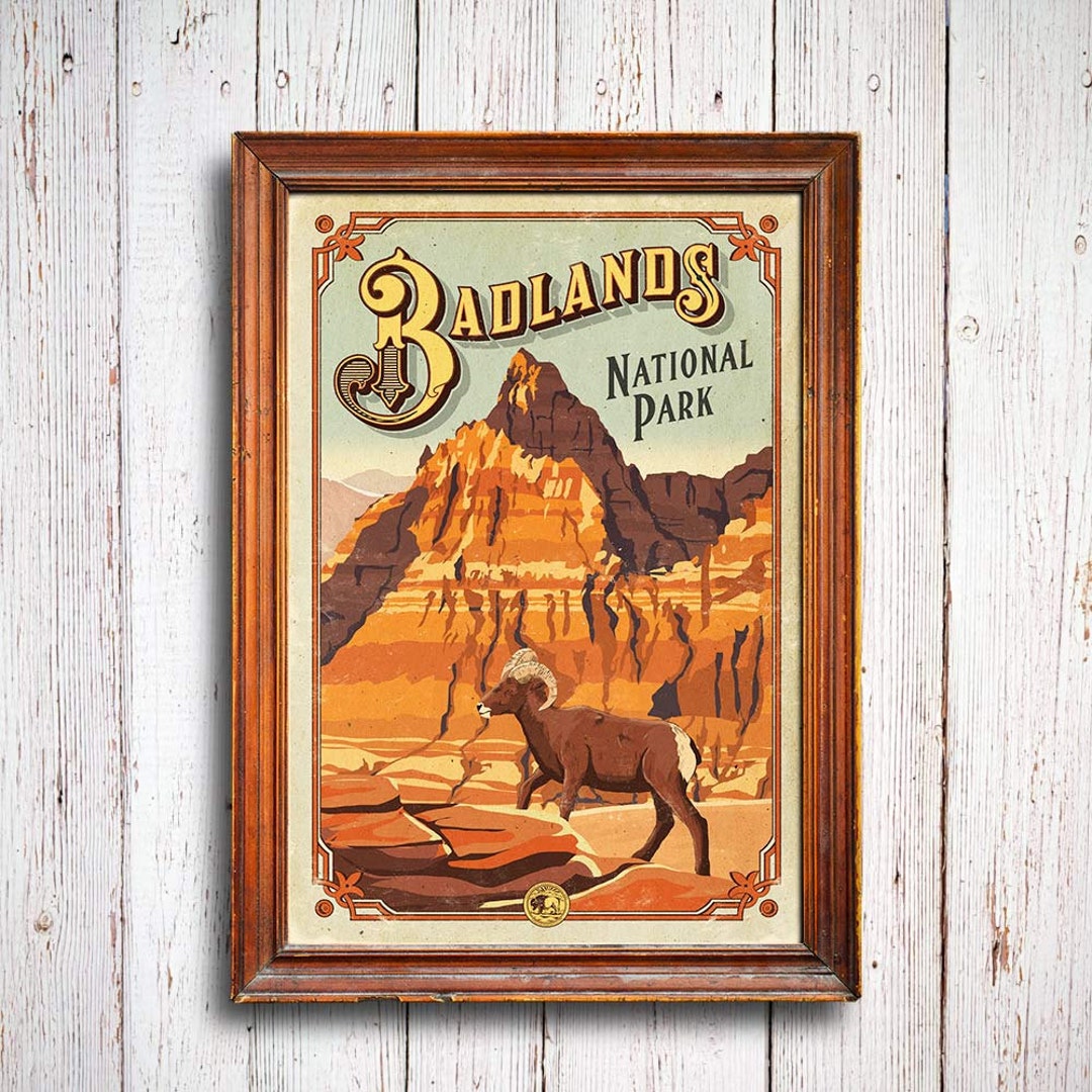 Badlands Poster, Badlands National Park Print, South Dakota Badlands ...