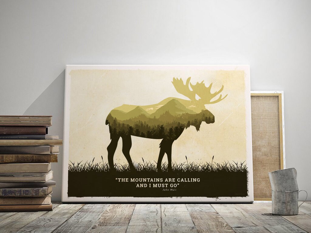 Moose Poster Moose Print Moose Art American Moose Poster | Etsy