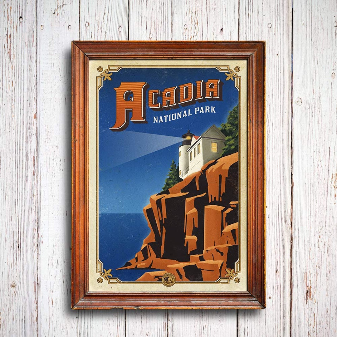 Acadia Poster, Acadia National Park Print, Maine Poster, Cliff Poster ...