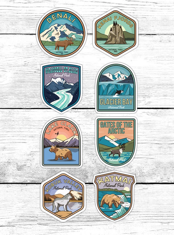 Alaska National Park Stickers Alaska Vinyls Bundle | Etsy