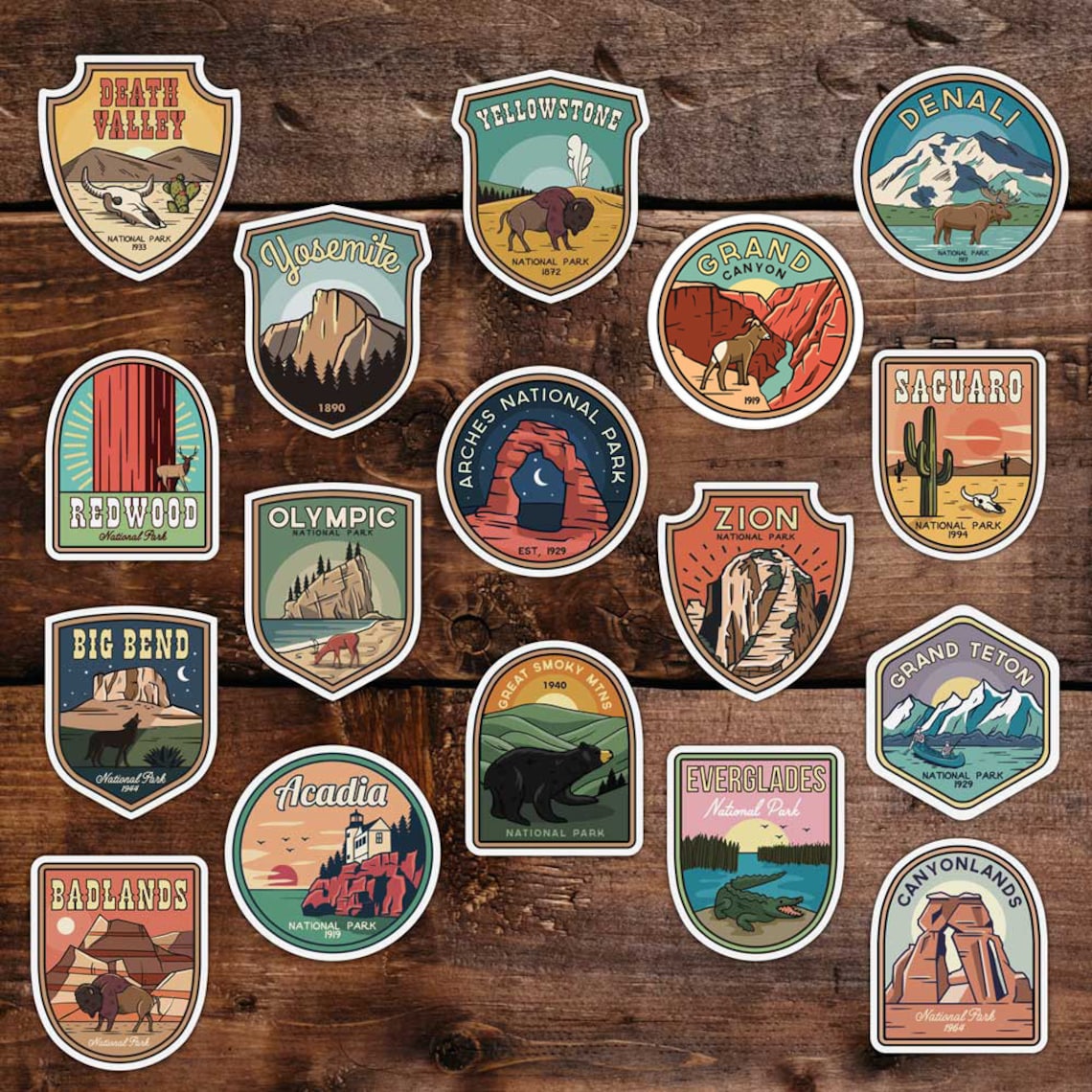 National Park Stickers GET 3 6 10 20 30 or 63 Vinyls - Etsy