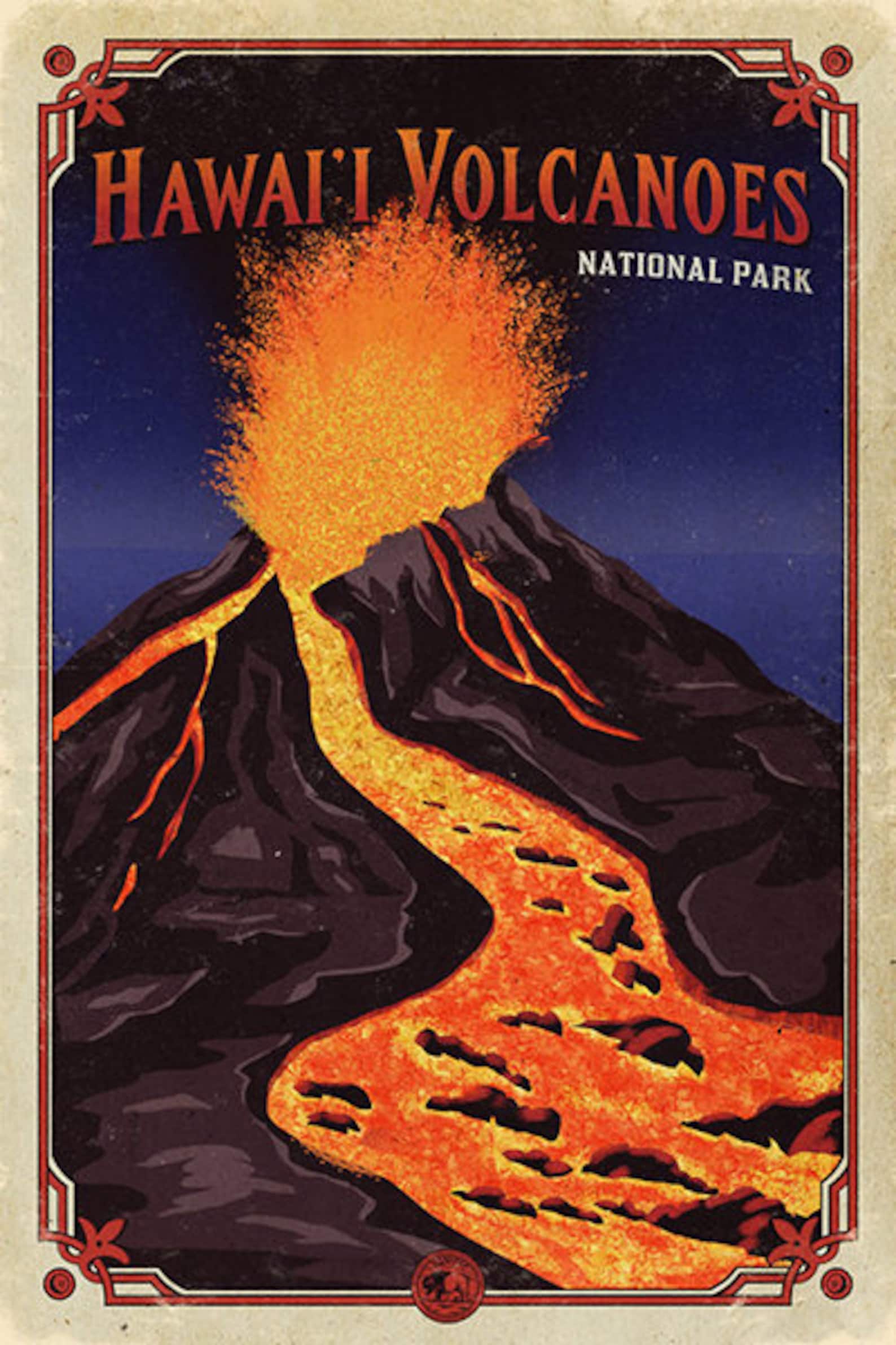 Hawaii Volcanoes Poster Hawaii Volcanoes National Park Print - Etsy