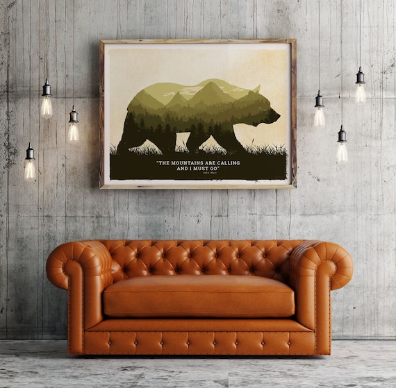 Grizzly Bear Poster Grizzly Bear Art Print Grizzly Poster - Etsy