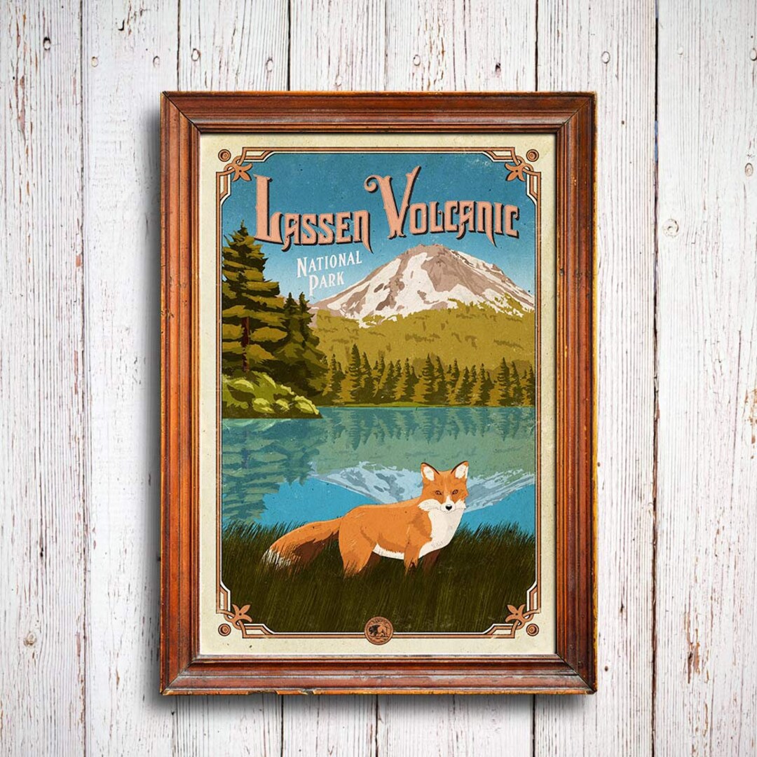 Lassen Volcanic Poster, Lassen Volcanic National Park , Lassen Volcanic ...