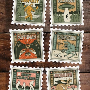 Cryptid Stickers Set of 6 - Etsy