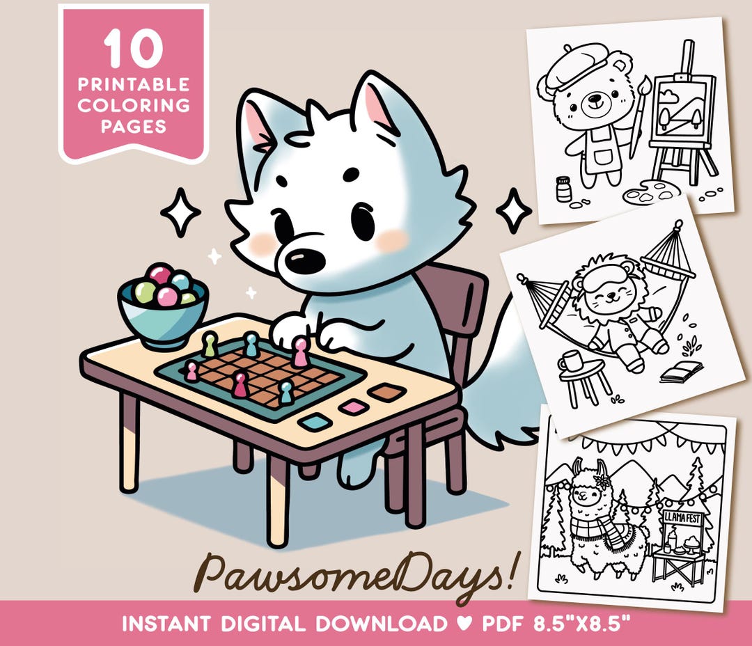 Printable Pawsome Days Coloring Pages (vol.2) | 10 Cute Coloring Pages ...