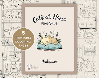 Printable Kawaii Cats in the Coffee Station Coloring Pages | 6 Cute ...