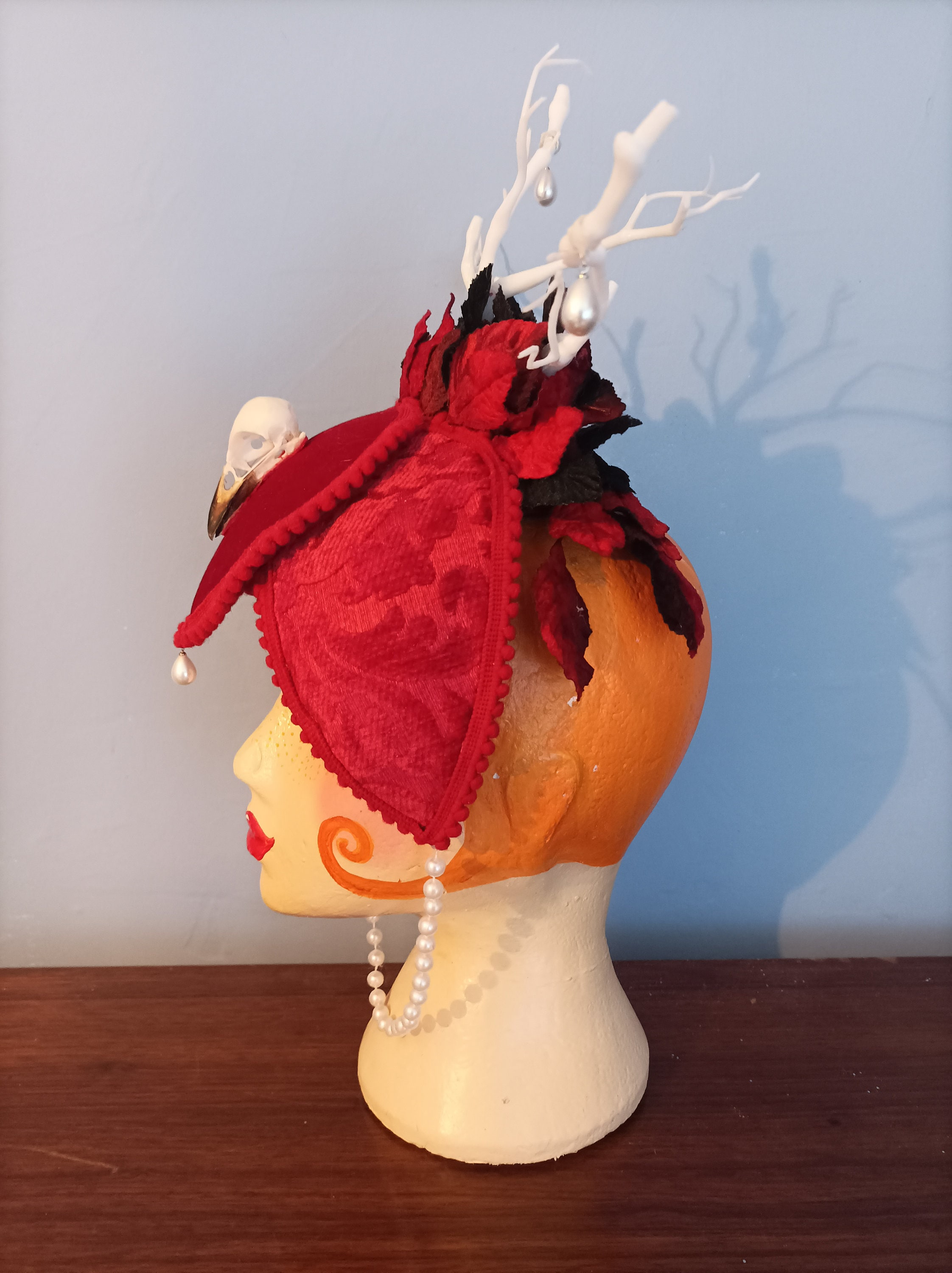 Crow Headdress Steampunk Hat Velvet Gothic Headwear Alternative Wedding ...