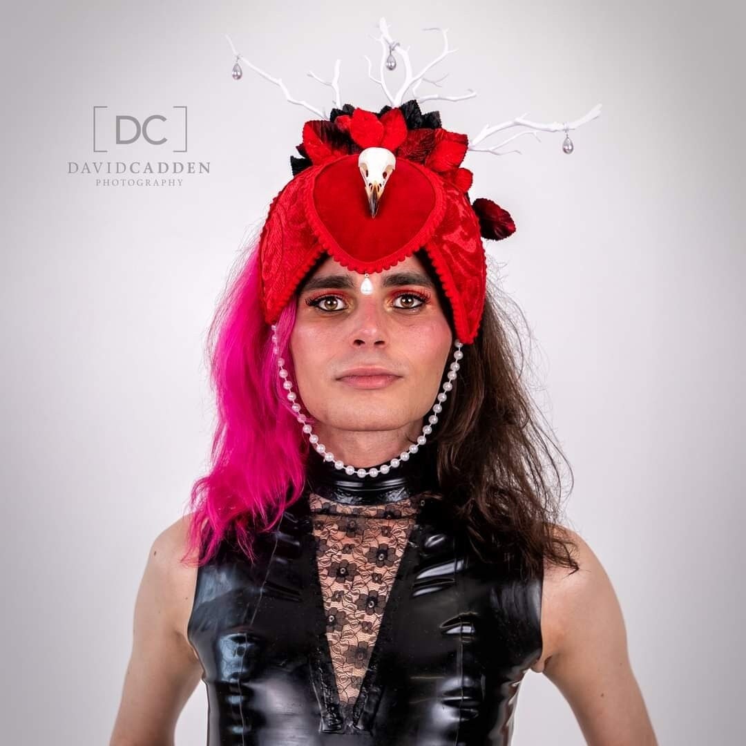 Crow Tudor Headdress Steampunk Hat Velvet Gothic Headwear Alternative ...