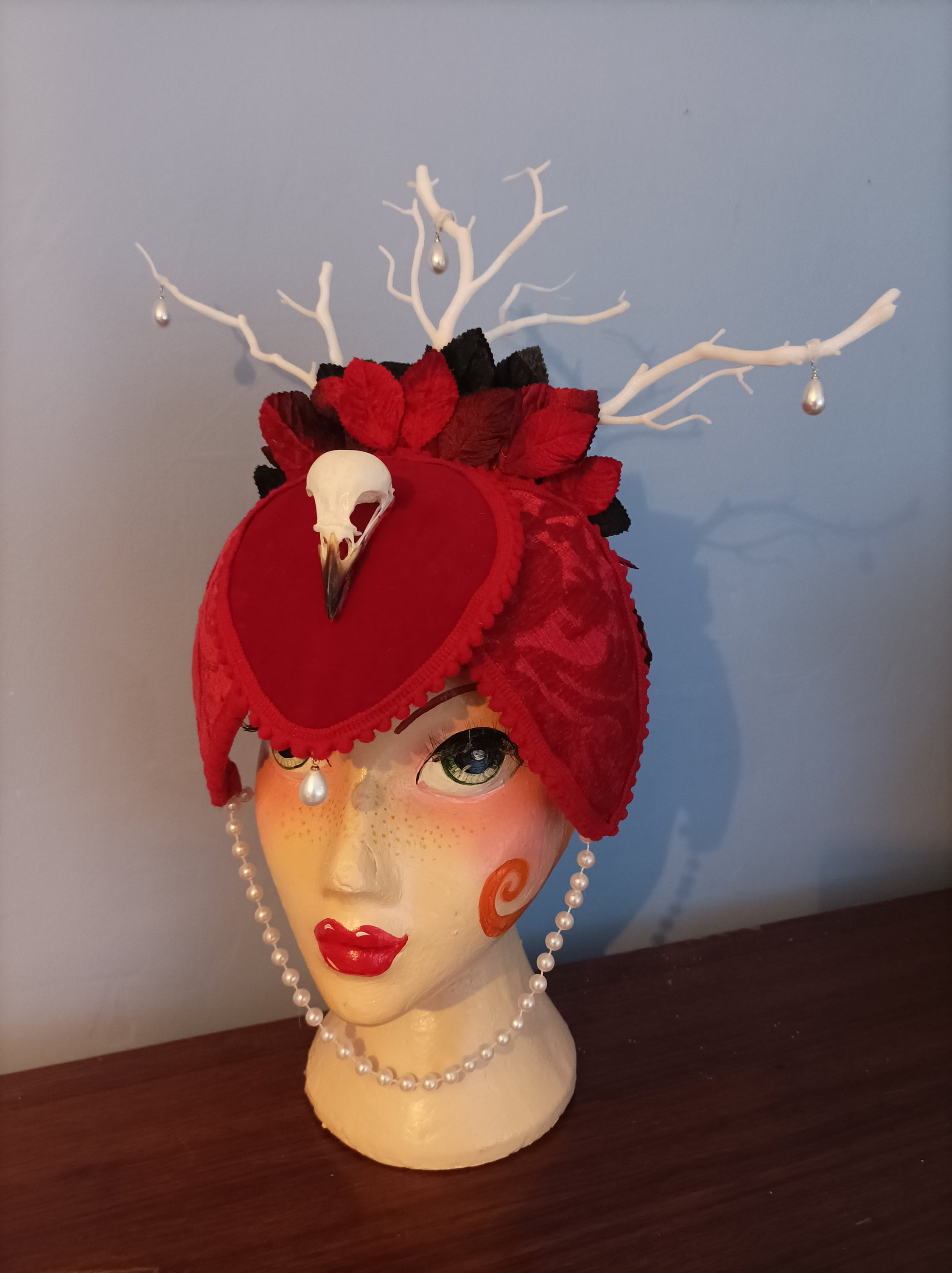 Crow Headdress Steampunk Hat Velvet Gothic Headwear Alternative Wedding ...