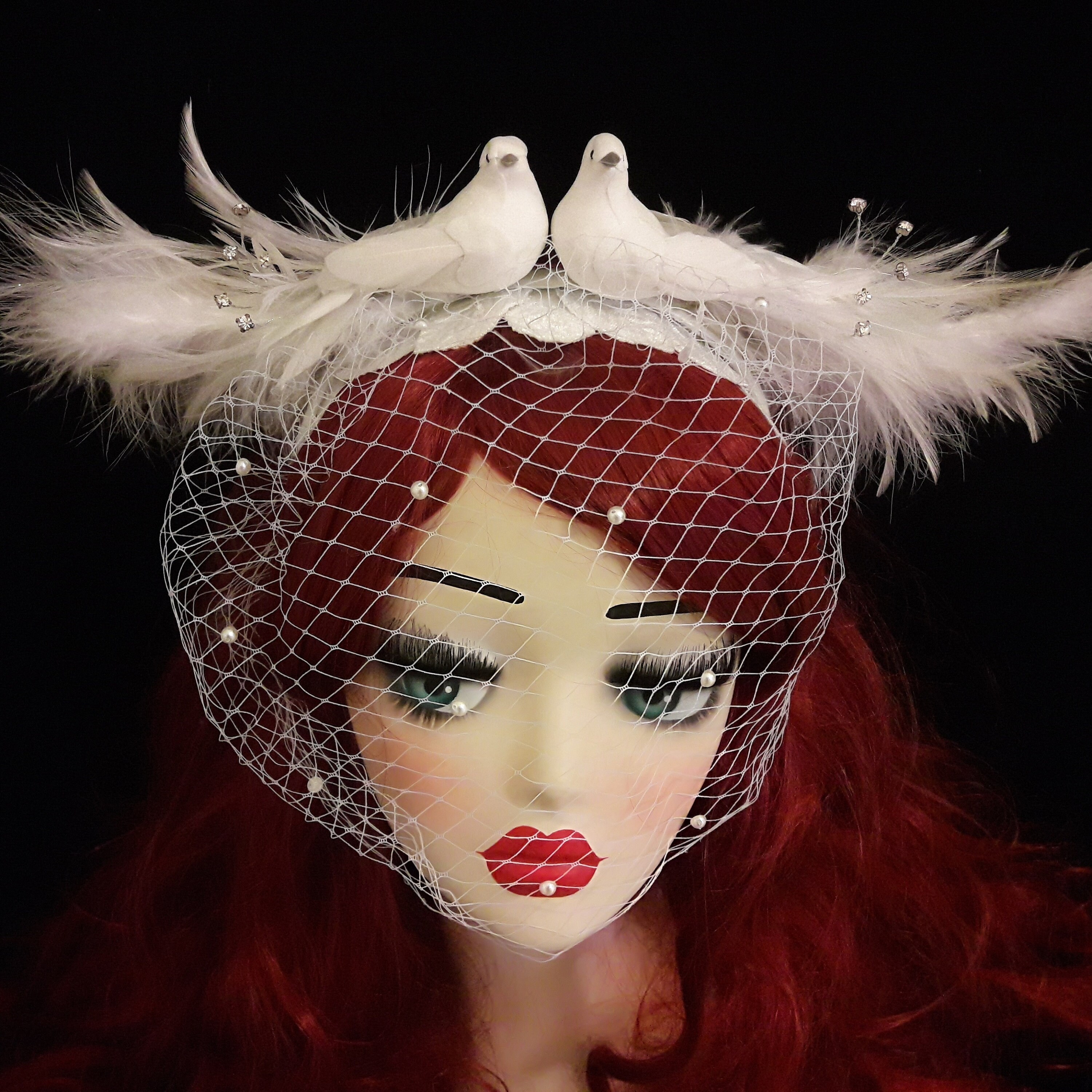 Bird Fascinator White Dove Fascinator White Feathered Headpiece Bespoke ...