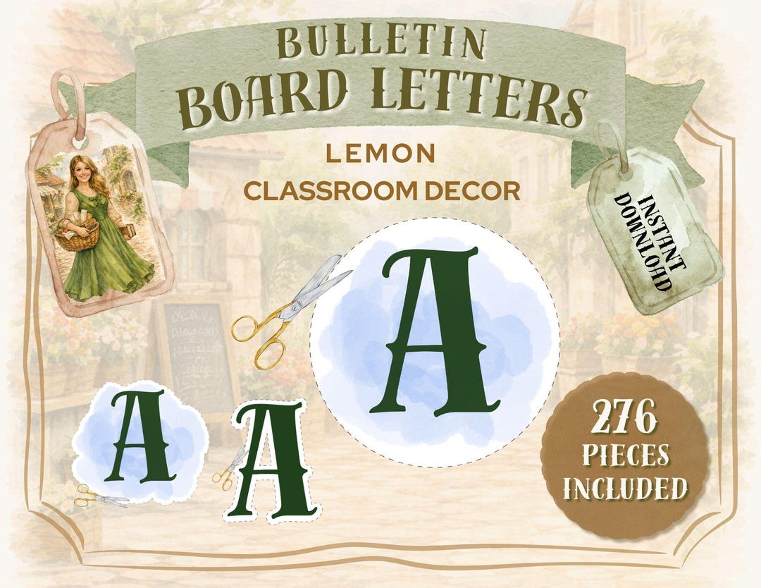 Lemon Bulletin Board Letters | Lemon Classroom Decor (digital Download ...