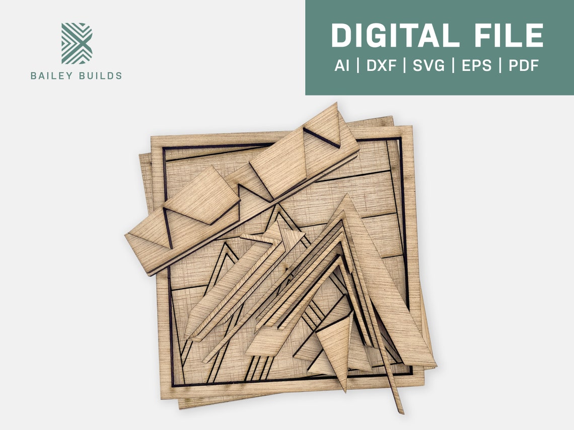 Mosaic 6 Wood Digital File Download Mountains DIY Decor Single - Etsy