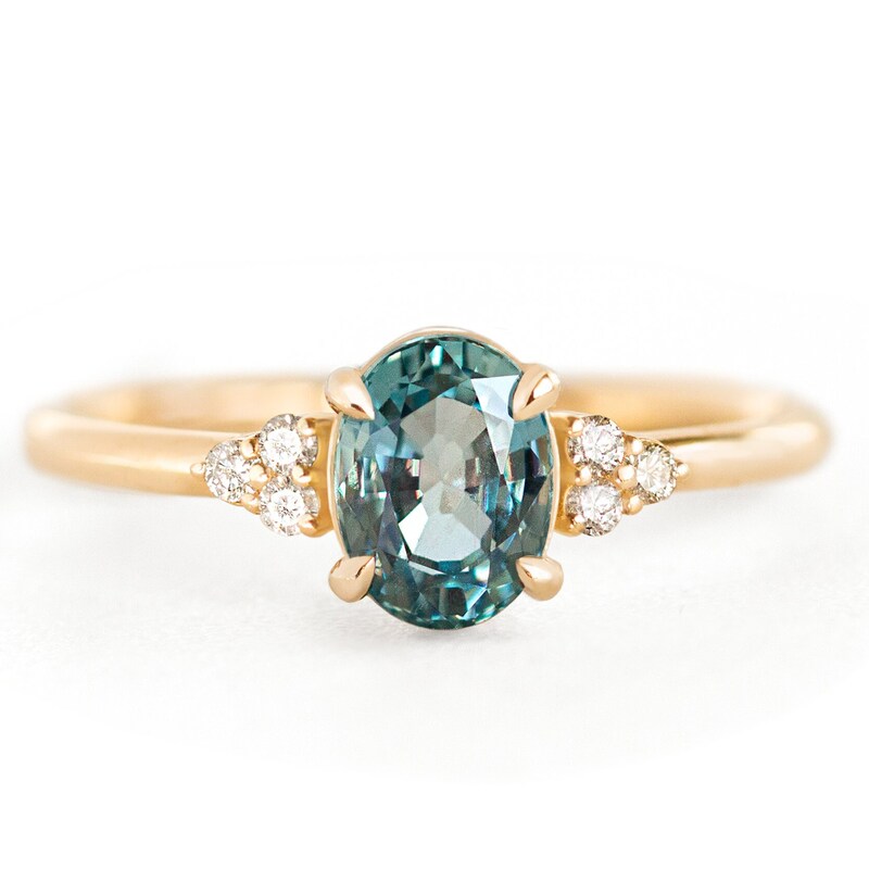 Teal Diamond Ring - Etsy