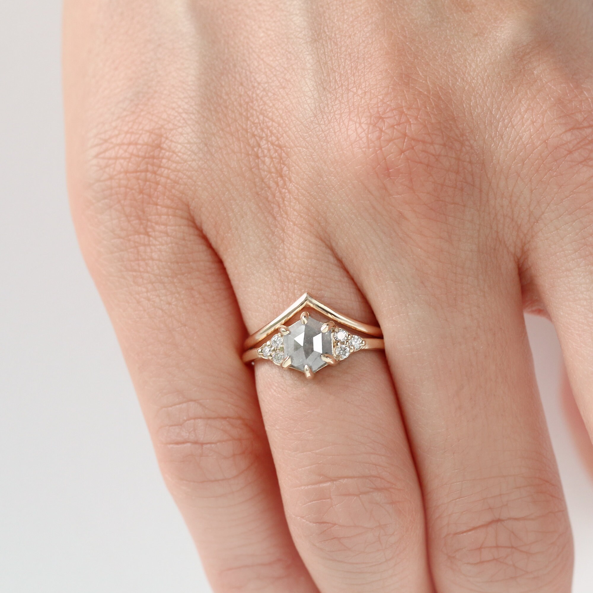 CHEVRON RING V Band Contour Band Wedding Band 14K Band | Etsy