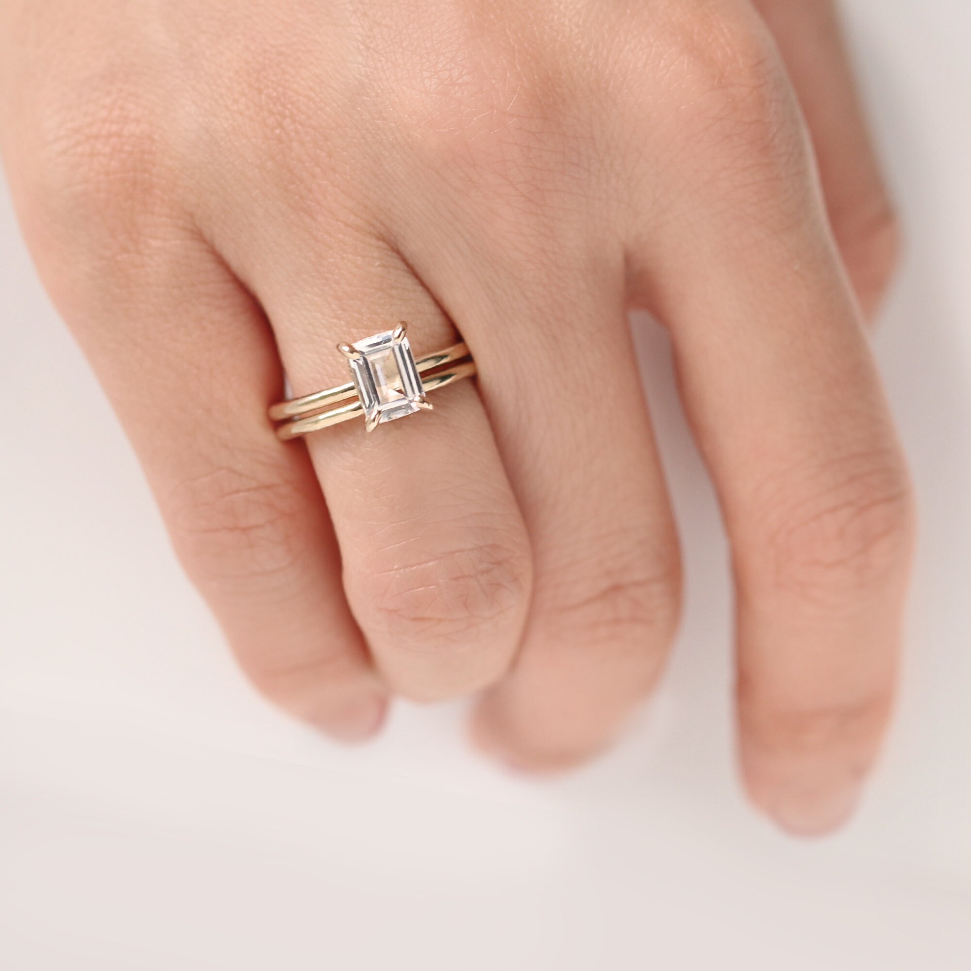 Smooth Guard Band 14K Wedding Band GUARD BAND Solid gold | Etsy