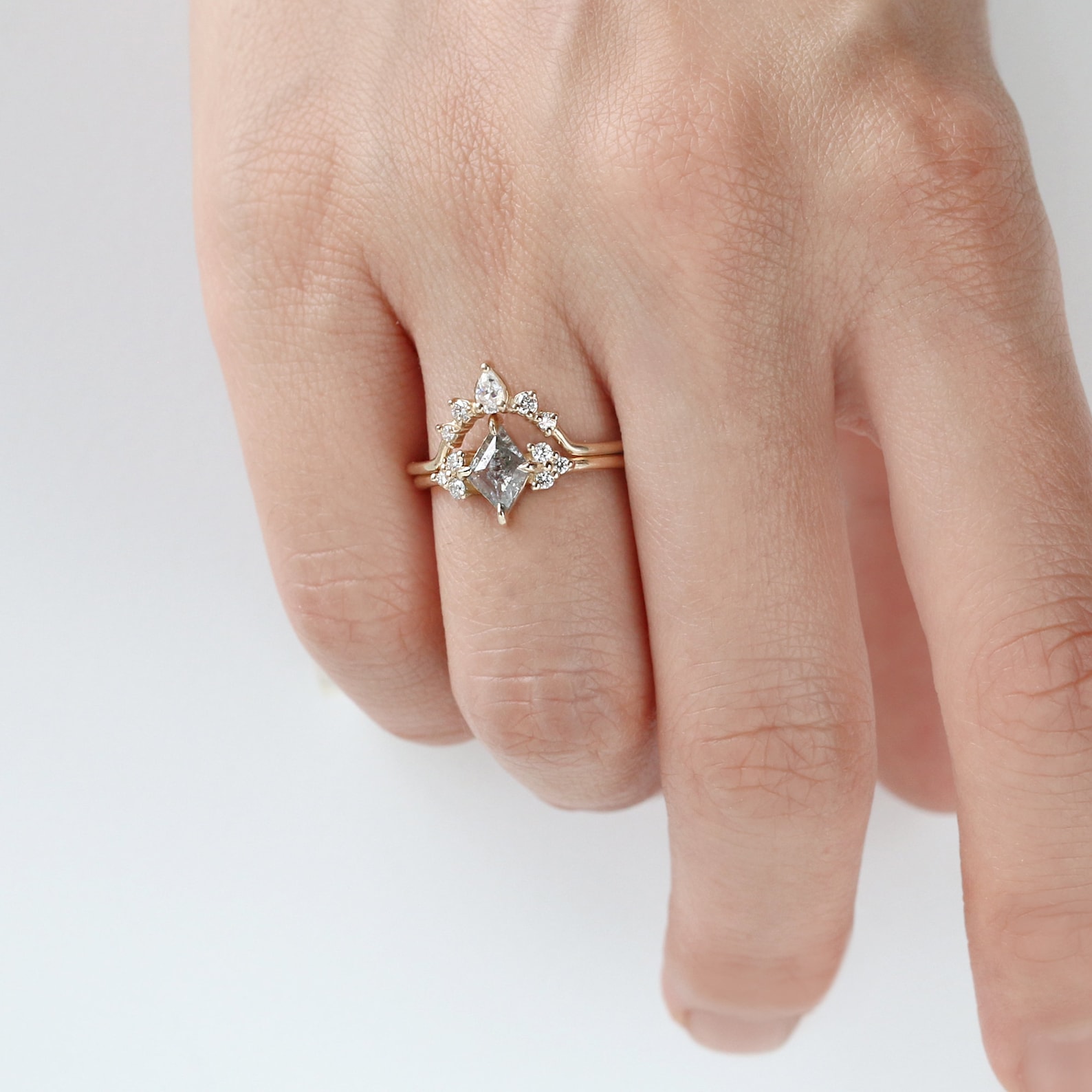 Pear Cut Contour Band 14K Gold Wedding Band Solid Gold Ring - Etsy