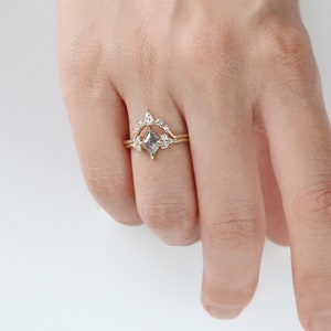 Pear Cut Contour Band, 14K Gold Wedding Band, Solid Gold Ring, Contour ...