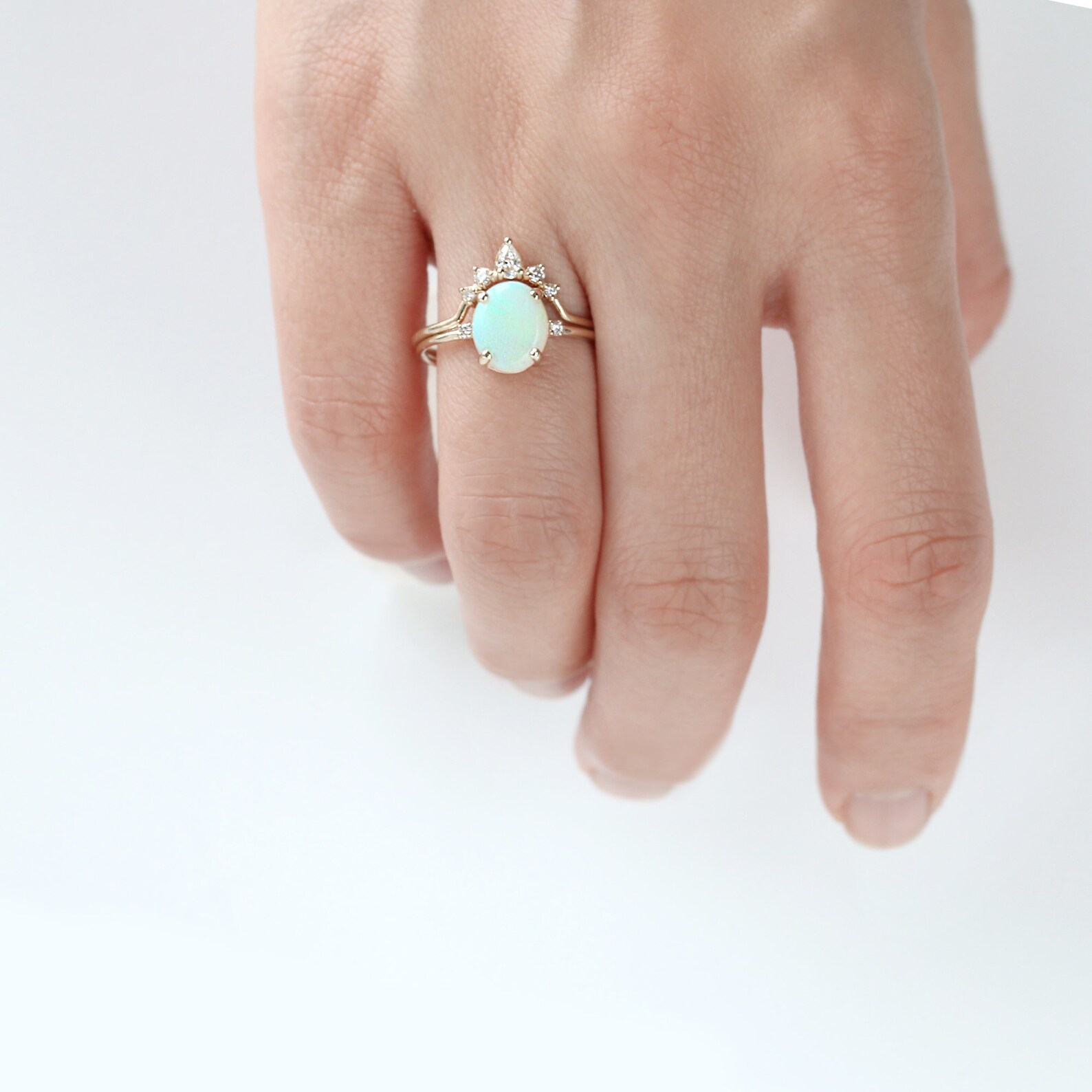 Pear Cut Contour Band 14K Gold Wedding Band Solid Gold Ring - Etsy