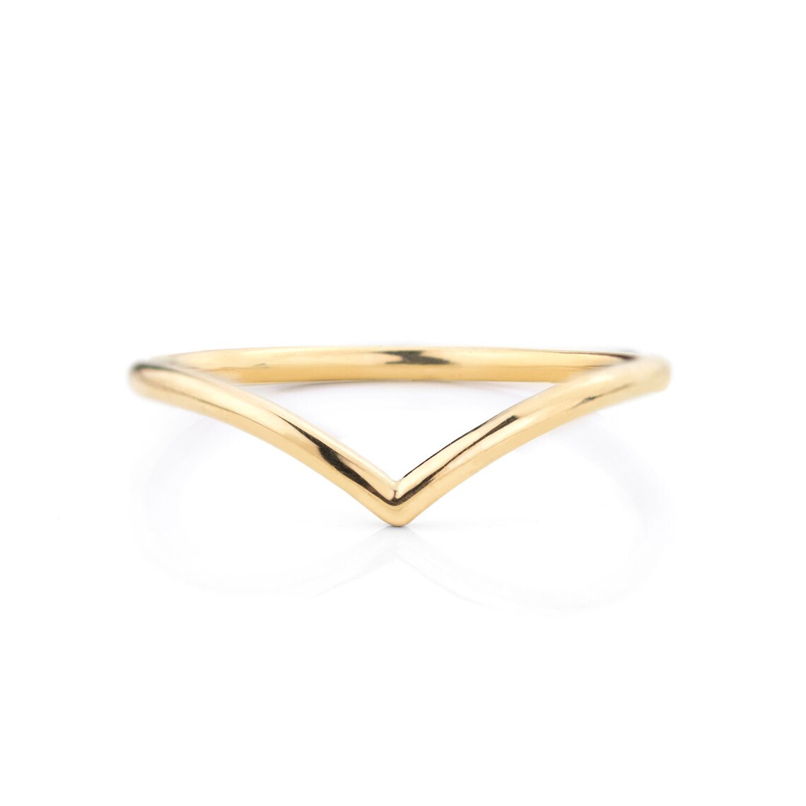 CHEVRON RING V-ring 14K Ring Chevron Band Gold Band - Etsy