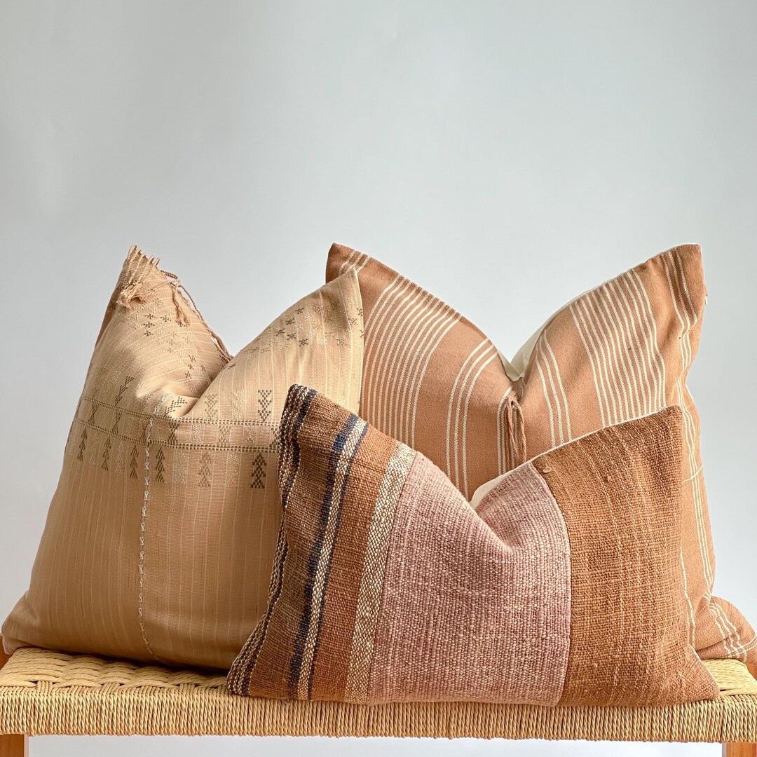 3 Neutral Boho Pillow Set, Beige Sofa Pillow, Decorative Pillow, Home ...