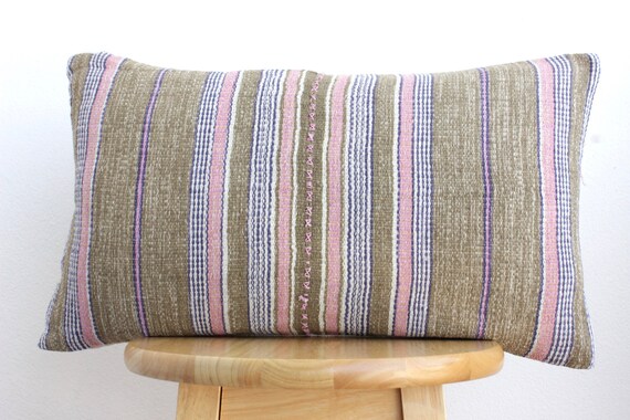 Brown Tribal Hemp Hand Woven Natural Dye Color Hmong Lumbar | Etsy