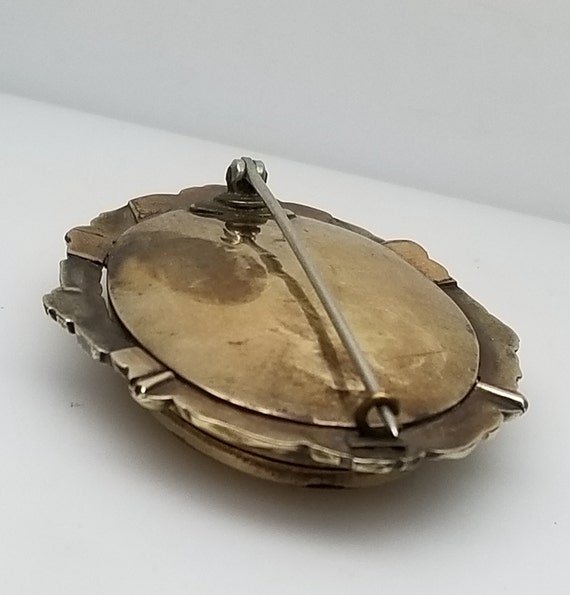 Antique 1890's Gold Filled Locket/ Pin - Gem
