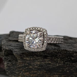 Ladies Michael B Handmade Platinum Diamond Engagement Ring - Etsy