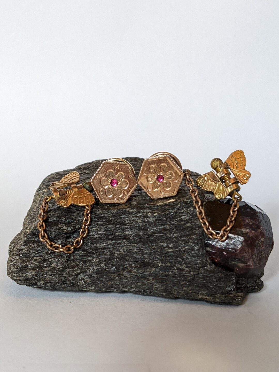 Antique Gold Filled Victorian Era Sweater Closures W/ Rubies - Etsy