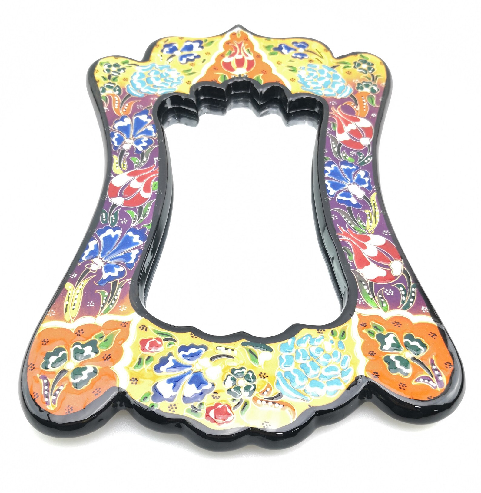 Ceramic Framed Mirror - Traditional Ornate Hand Painted Turkish Pottery ...