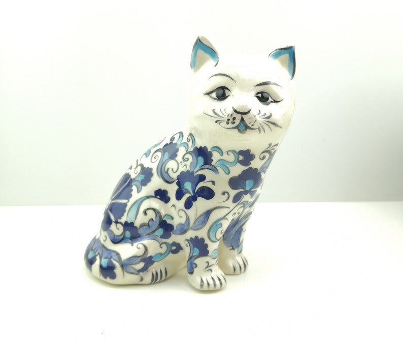 Handmade Ceramic Cats - Hand Painted Turkish Pottery Cats - Etsy UK