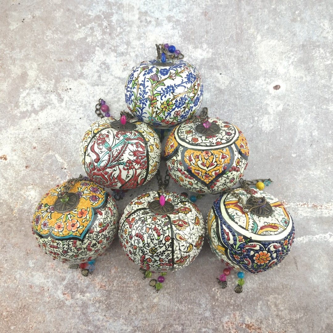 Handmade Ceramic Ball Hang - Hand Painted Ceramic Wall Hanging - Etsy