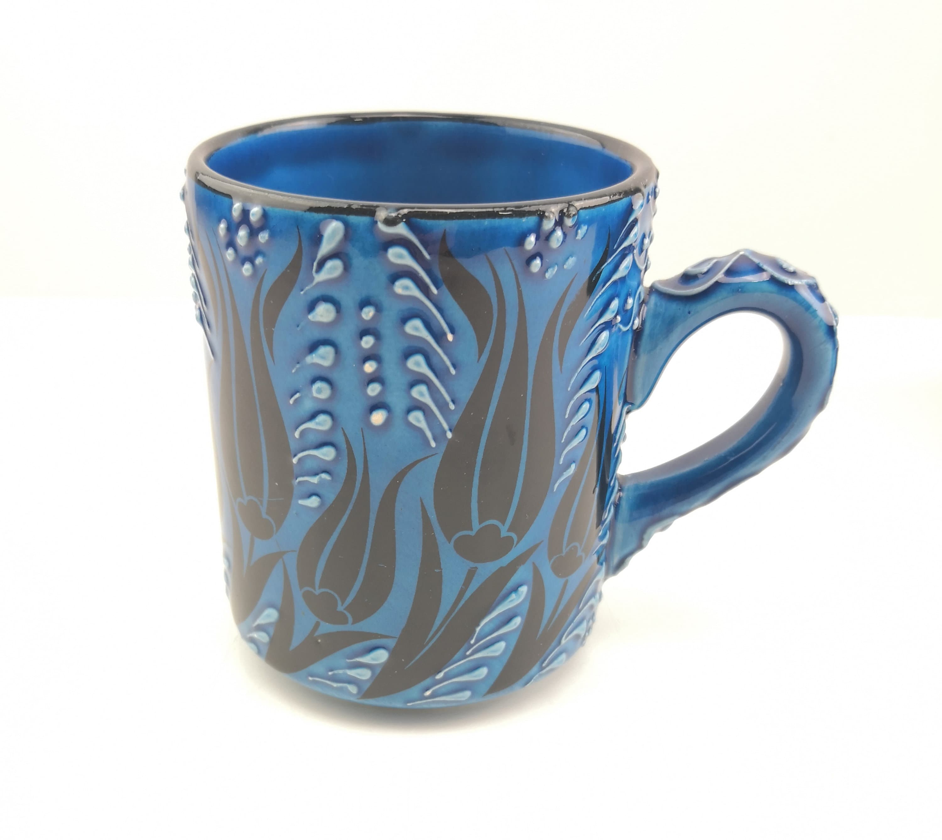 Handmade Ceramic Tea/coffee Mugs With Traditional Decorative Figured ...